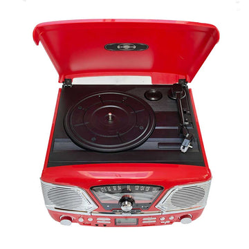 Steepletone Roxy 4 Red Vinyl Record Player Music System – Unusual ...